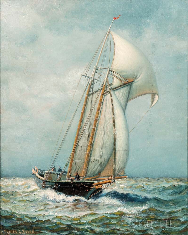 James Gale Tyler | Sailing in a Stiff Breeze | MutualArt