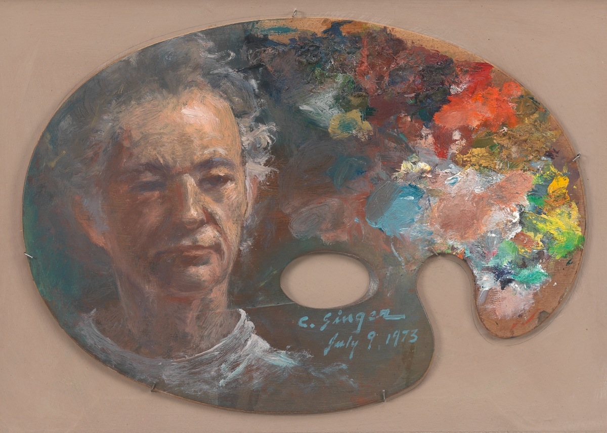 Clyde Singer | Self Portrait with Palette | MutualArt