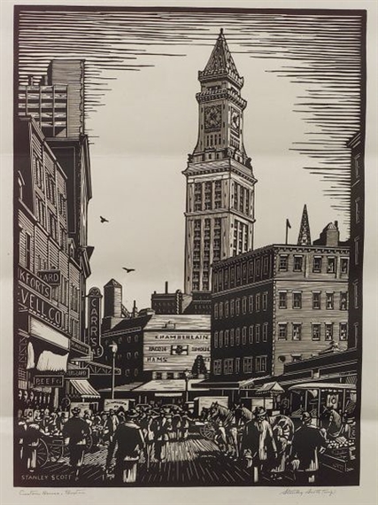 Stanley Scott | Lot of Four Boston Views: Old State House, Boston, Old ...