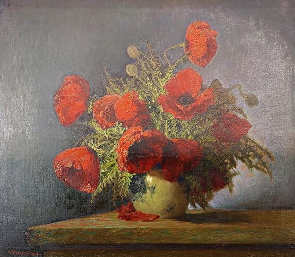 Max Theodor Streckenbach | Still Life with Red Poppies | MutualArt