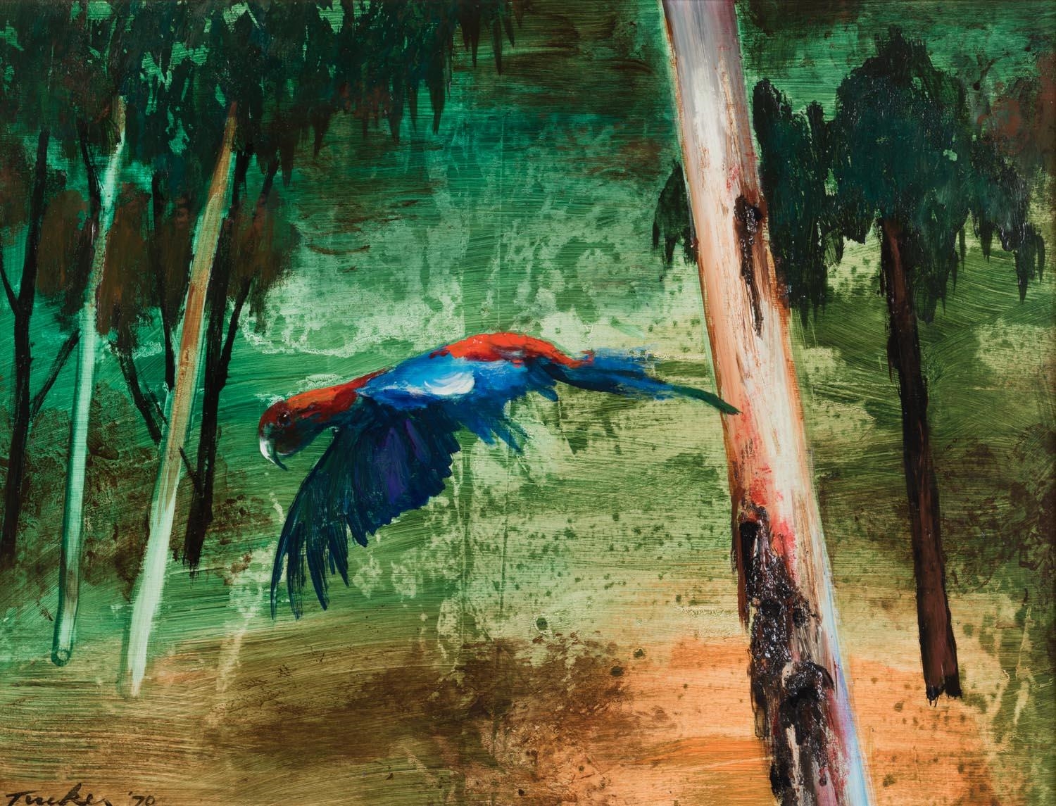 Albert Tucker | Faun and Birds in Bush (1968) | MutualArt