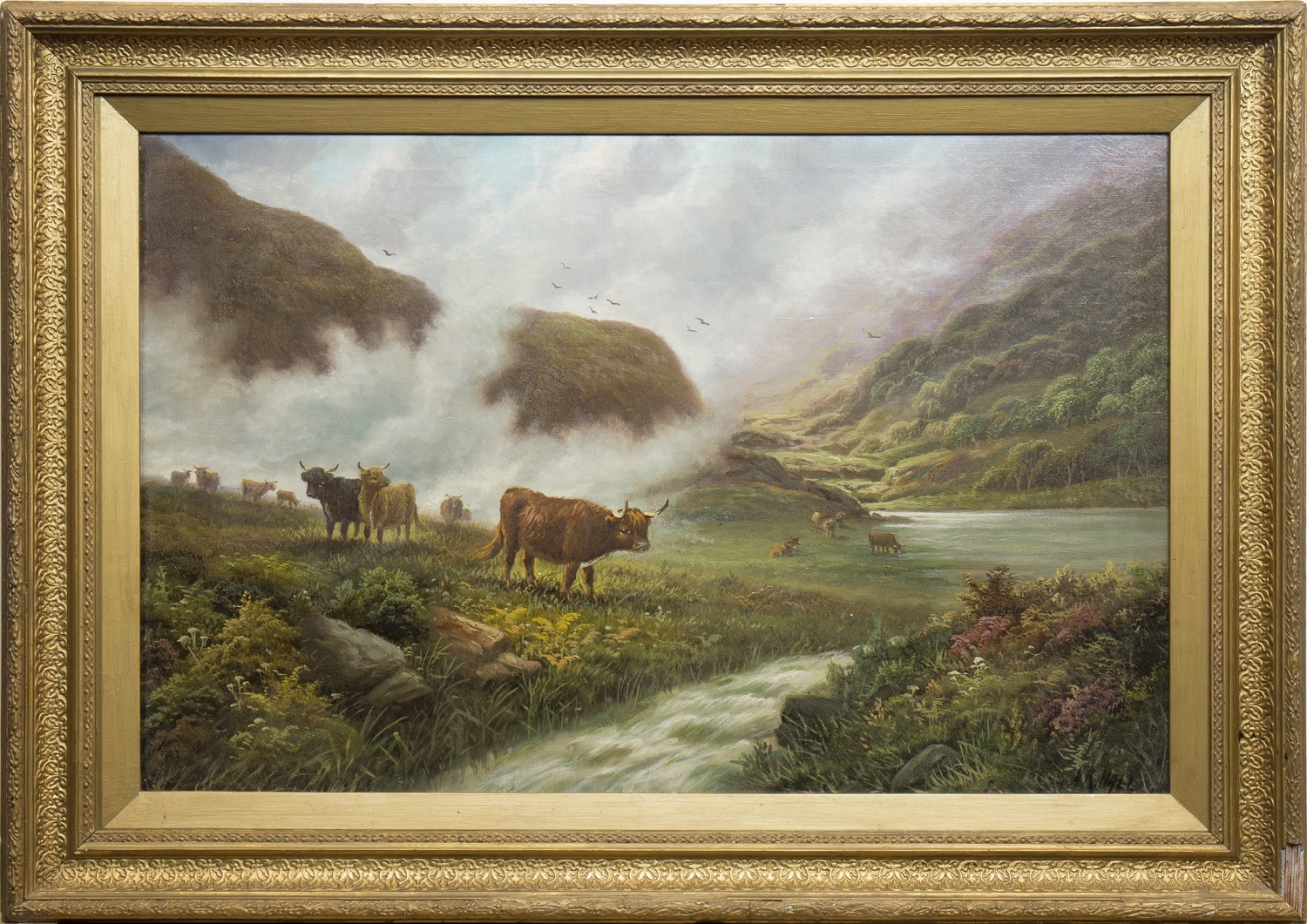 Henry R. Hall | HIGHLAND CATTLE ON THE GLEN | MutualArt