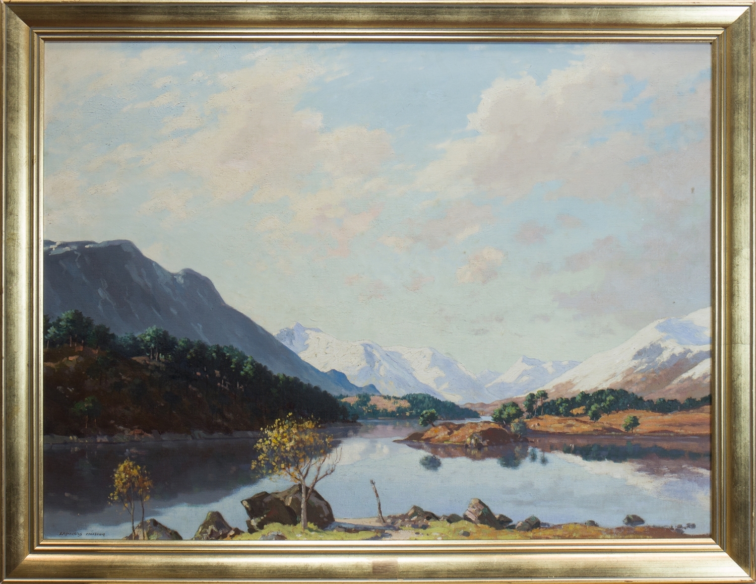 W. Douglas Macleod | MOUNTAINOUS RIVER LANDSCAPE | MutualArt