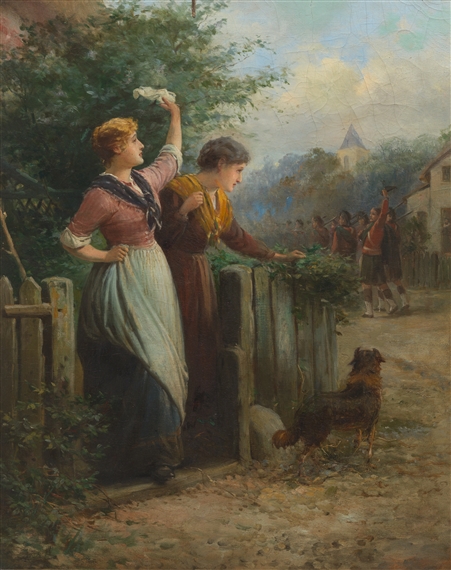 Alexander Rosell | Ladies wishing farewell to soldiers | MutualArt