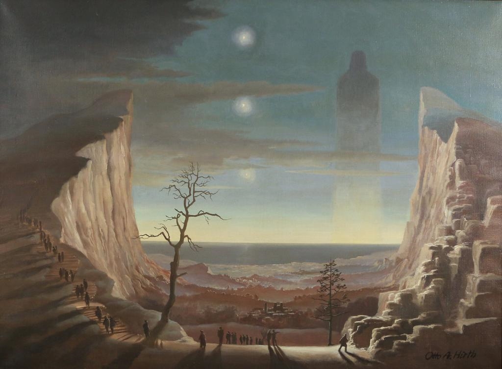 Otto Albert Hirth | Symbolist Cliffside Landscape (1937) | MutualArt