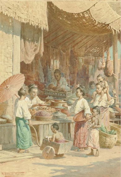 Robert George Talbot Kelly | A Burmese Bazaar | MutualArt