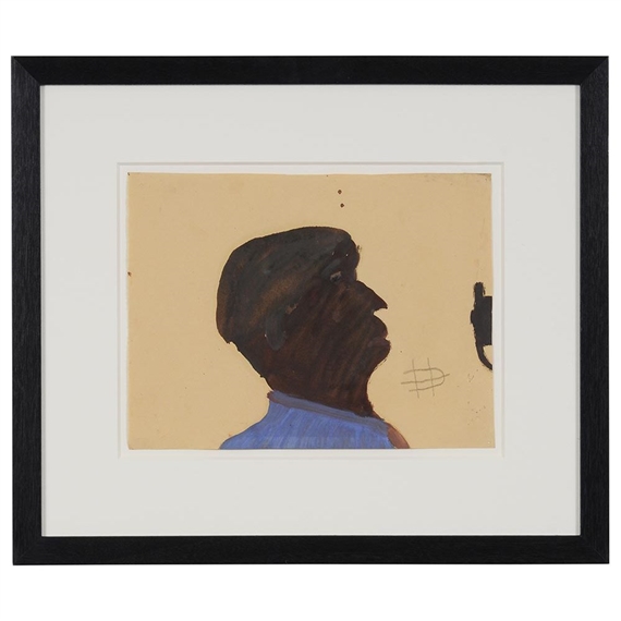 Clementine Hunter | Portrait of a Man (Circa 1940) | MutualArt