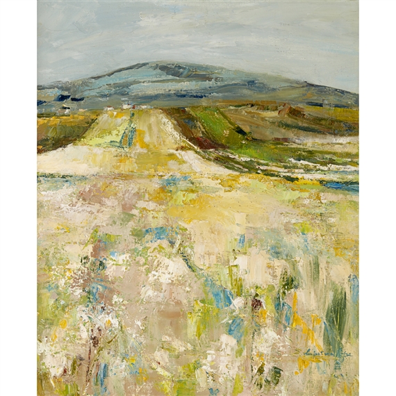Perpetua Pope | MEADOW WITH DISTANT HILLS | MutualArt