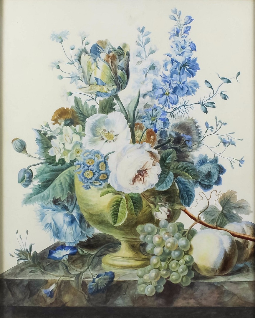 Gerard Van Spaendonck | Still life with flowers in a marble urn | MutualArt