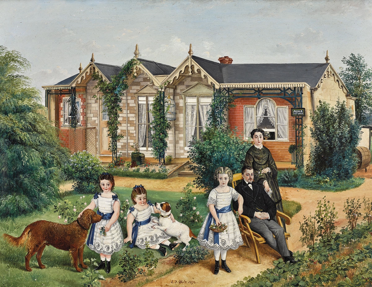 Edwin Frederick Holt | Family Group, Alma Cottage (1874) | MutualArt