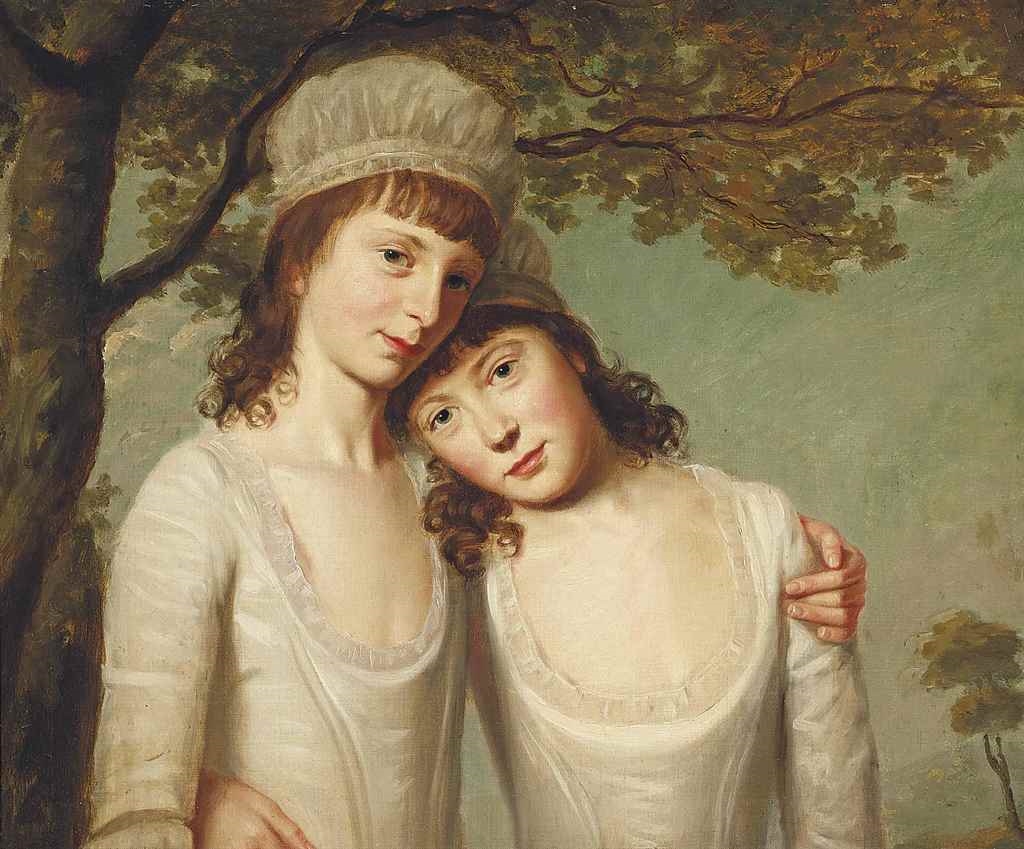 British School, 18th Century | Portrait of two girls, traditionally ...