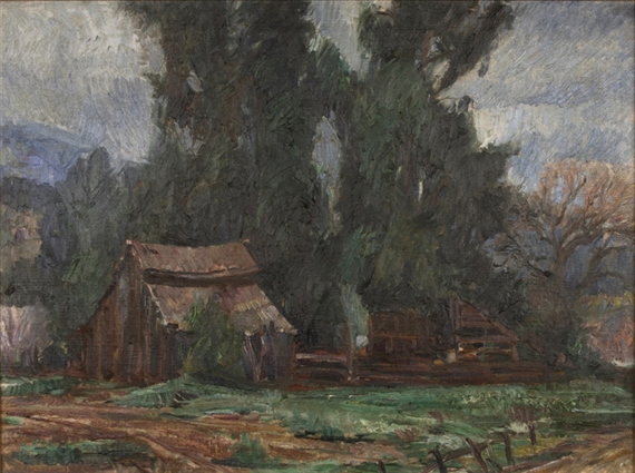 Emil Kosa Jr. | Fierce Weather Brewing, barn in a landscape | MutualArt