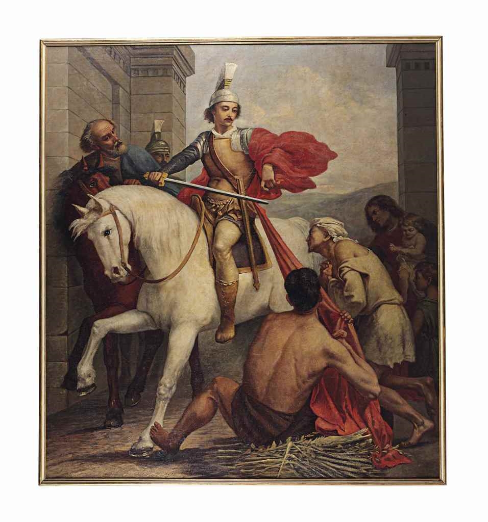 Italian School, 19th Century | St Martin dividing his cloak | MutualArt