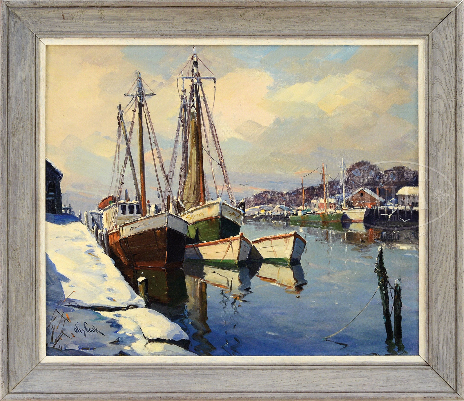 Otis Cook | WINTER MORN, GRANITE PIER, ROCKPORT, MASS | MutualArt