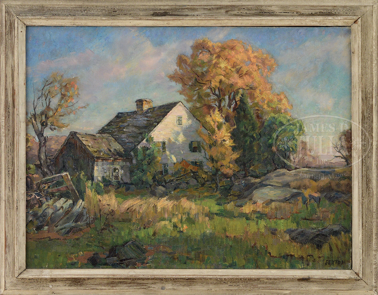 Frederick Lester Sexton | COLONIAL HOME IN FALL | MutualArt