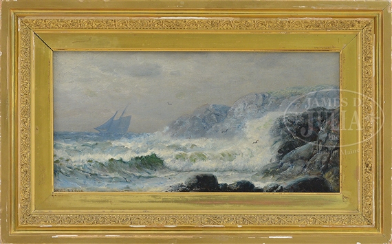 James Gale Tyler | COASTAL SEASCAPE WITH SCHOONER | MutualArt