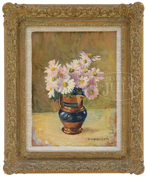 Henry Ernest Schnackenberg | FLOWERS IN A COPPER LUSTER PITCHER | MutualArt