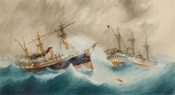 George Frederick Gregory, the Younger | H.M.S. Calliope Steams Out of ...