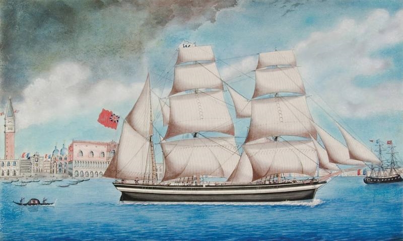 Giovanni Luzzo | Barque John Hunter, Captain Stevens Leaving Venice ...