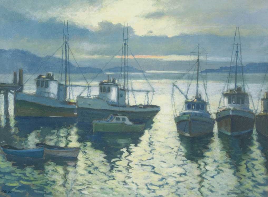 Ross G. Gill | Harbor at Sunset | MutualArt