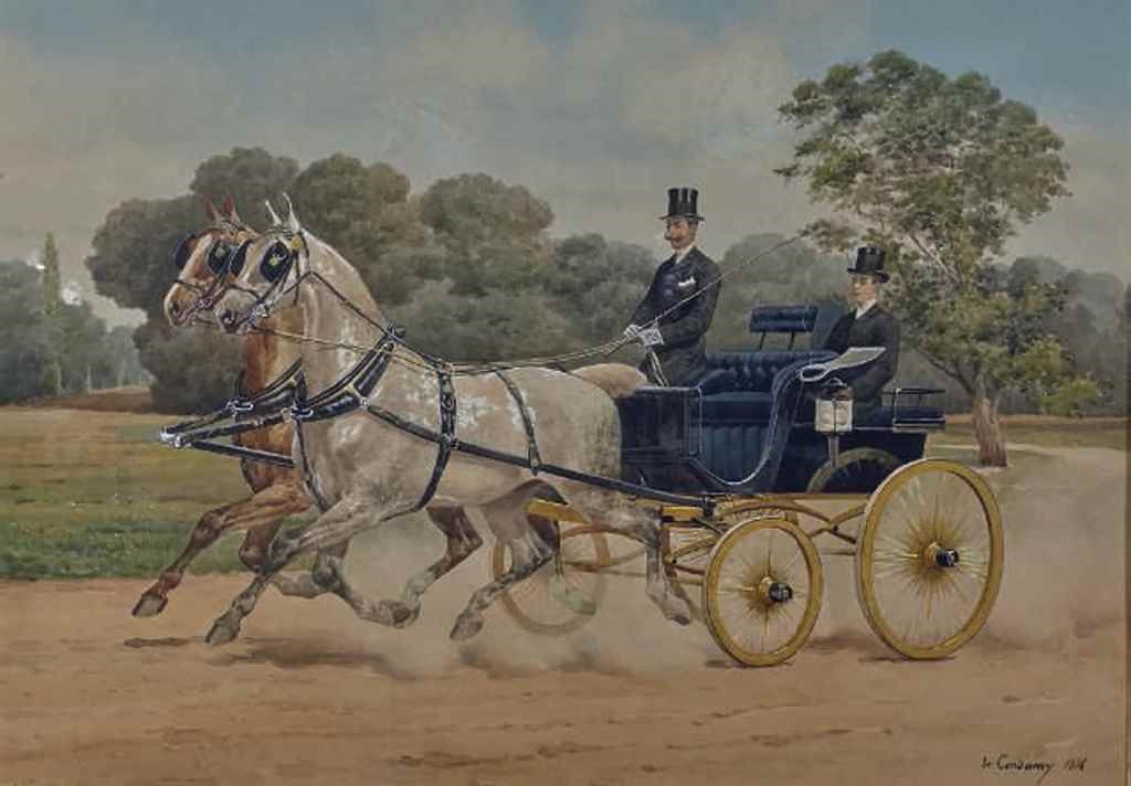 Charles-Fernand de Condamy | Homme dans une calèche conduite par un ...
