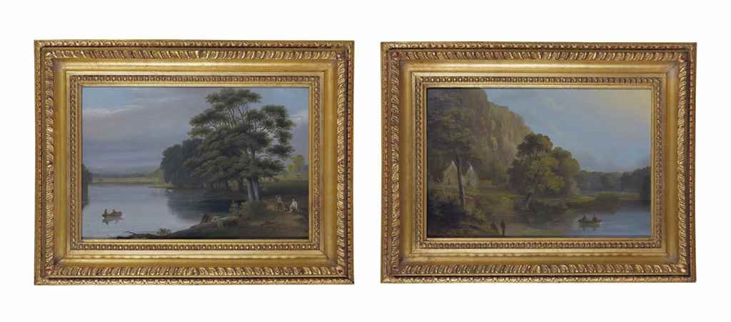 Joseph Rhodes | A Pair: Paysages lacustres (1811) | MutualArt