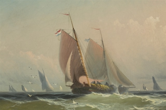 Master of the David and Saint John Statuettes | Scene of ships on ...