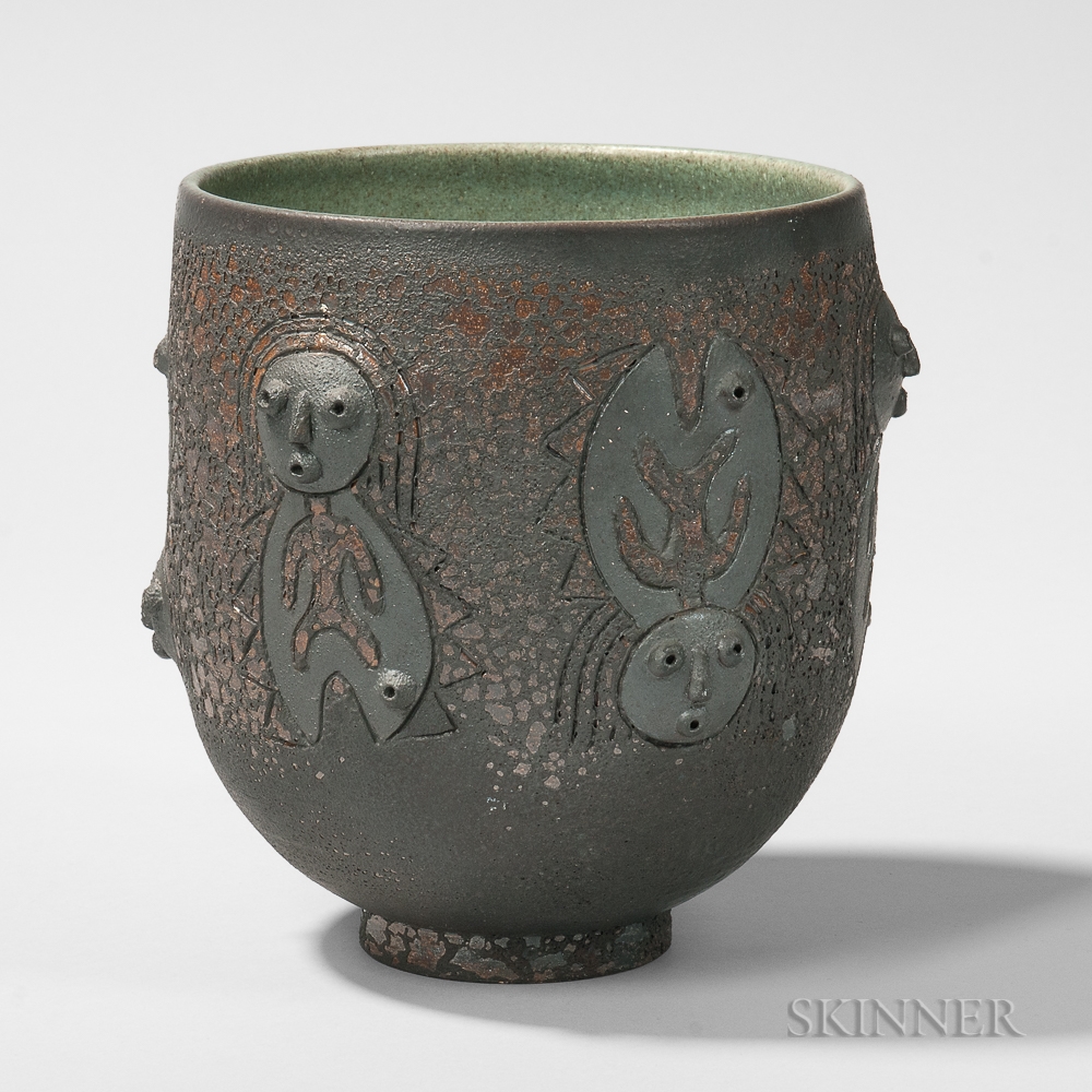 Edwin & Mary Scheier | Edwin and Mary Scheier Face-decorated Bowl ...