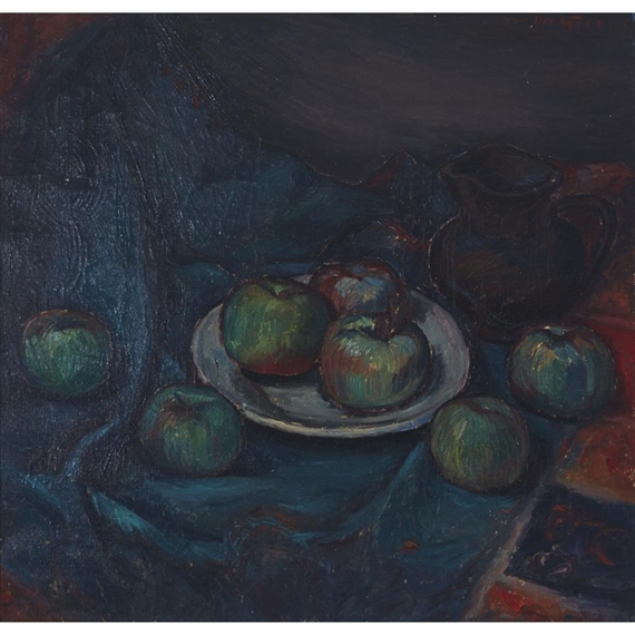 Jan Van Herwijnen | STILL LIFE WITH APPLES AND A JUG | MutualArt