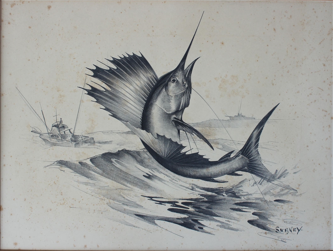 Fred Sweney | Sailfish Fishing Illustration | MutualArt
