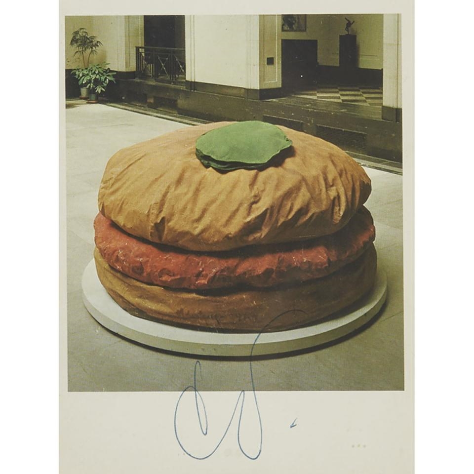 Claes Oldenburg | 2 WORKS, GIANT HAMBURGER; GIANT SOFT FAN | MutualArt