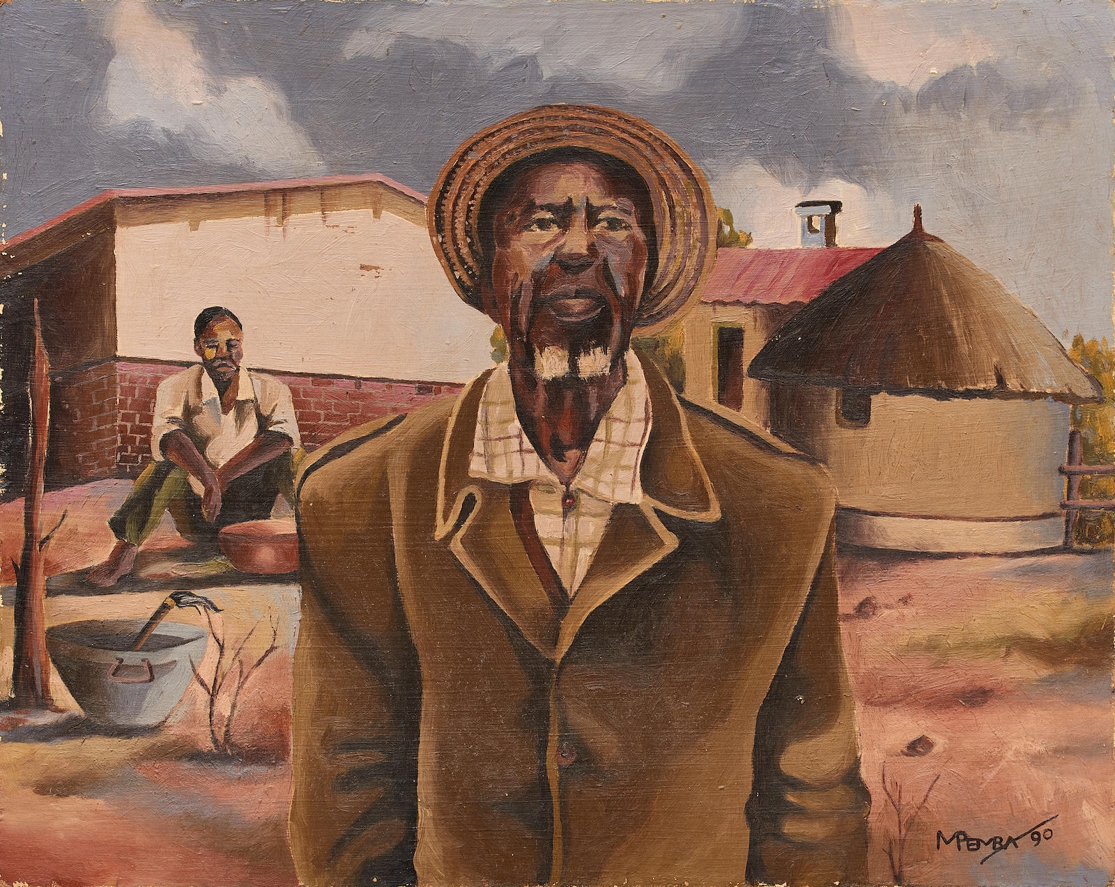 George Pemba | Bearded man at the Kraal (1990) | MutualArt