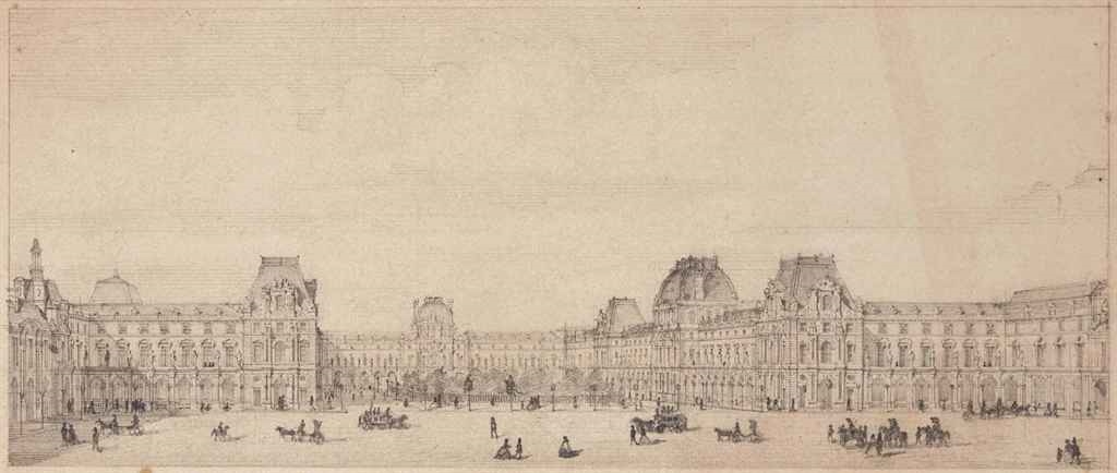 Alphonse-Nicolas Crépinet | Vue générale du Louvre avec le pavillon ...