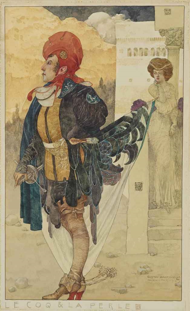 Gustave Adolphe Mossa | Le Coq et la Perle (1902) | MutualArt