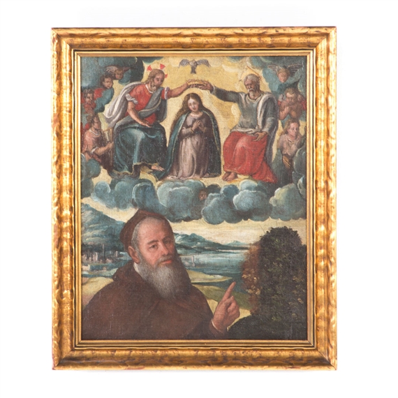 Spanish Colonial School, 18th Century | Depicting a priest pointing to ...
