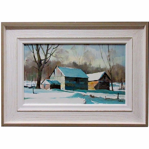 Ronald N. Okey | BARNS IN WINTER | MutualArt