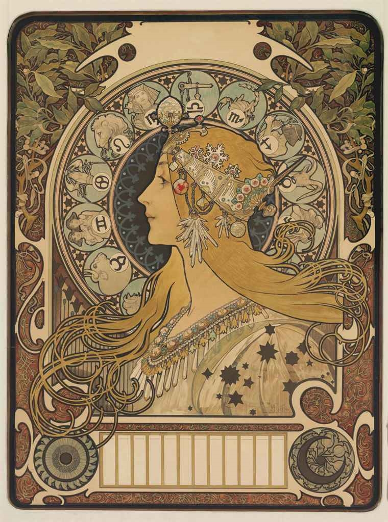 Alphonse Mucha | 'ZODIAC' (1896) | MutualArt