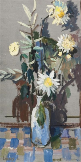 John Livesey | Still life with a vase of flowers (1962) | MutualArt