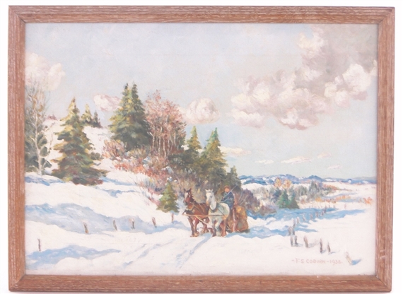 Frederick Simpson Coburn | Hauling Wood in Snowy Landscape (1938 ...