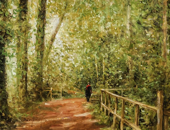 Donny Finley | Stroll Through a Wooded Park | MutualArt