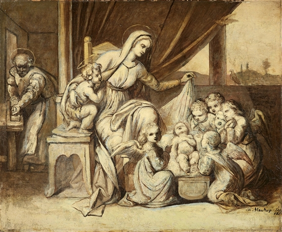 Théodor Mintrop | The Holy Family with Angels | MutualArt