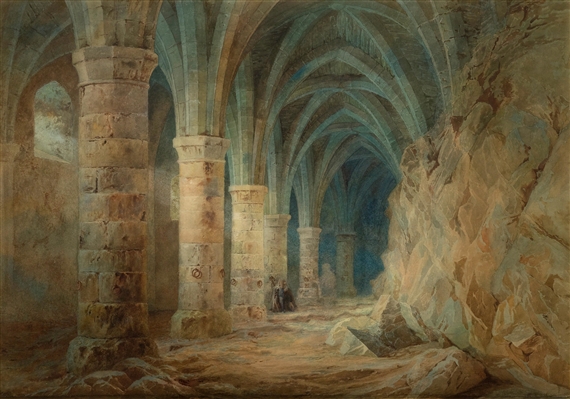 Arthur Croft | La Crypte du Chateau de Chillon (1871) | MutualArt