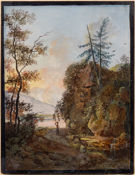 Balthazar Anton Dunker | A landscape with water bearers on a path (1796 ...