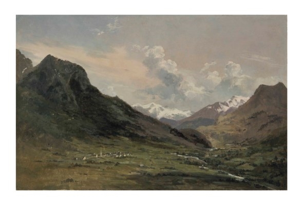 Louis Auguste Lapito | View of a valley in the Alps | MutualArt