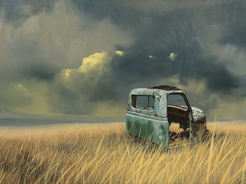 Christopher Haskins | Rusted Truck Cab in a Field | MutualArt