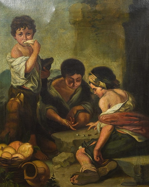 Bartolomé Estebán‏ Murillo | Young Boys Playing Dice | MutualArt