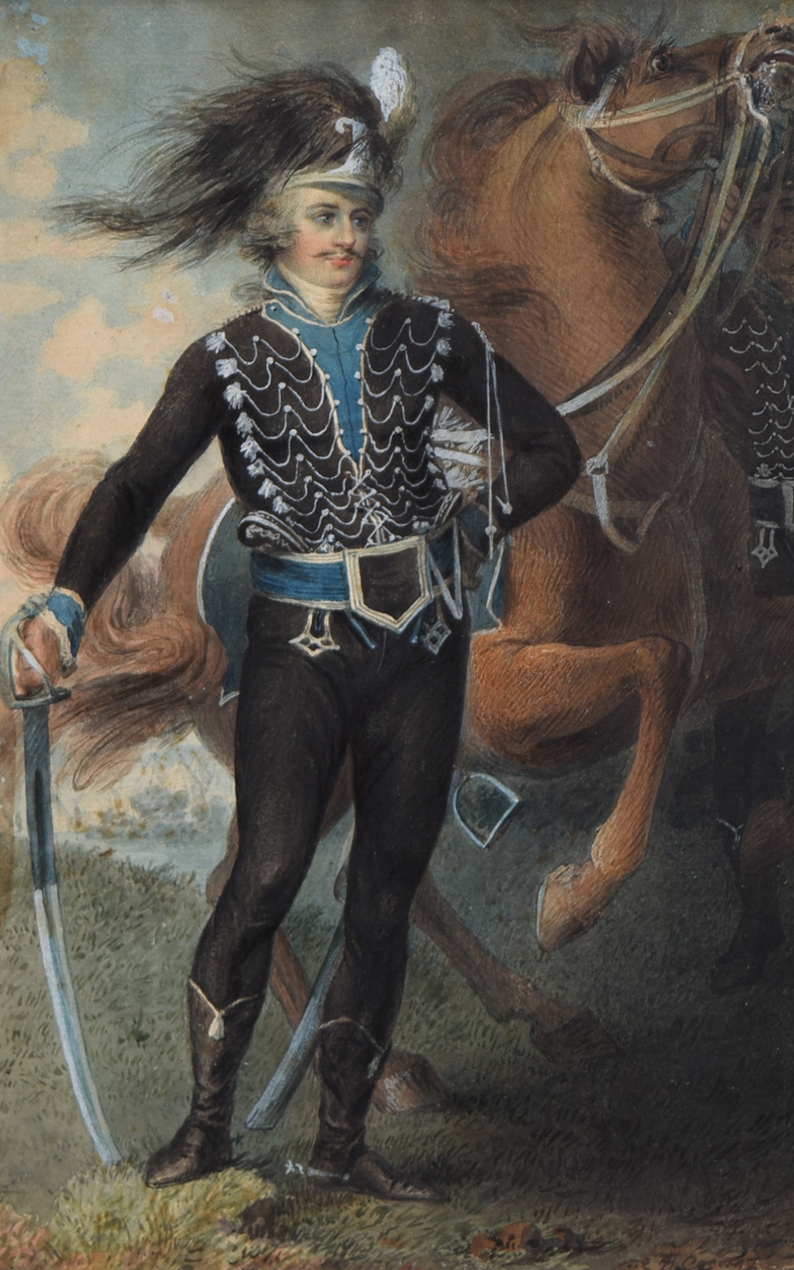 Richard Cosway | Portrait of an Officer, of Emigré Cavalry of the ...