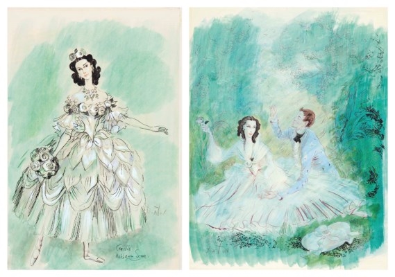 Cecil Beaton | 3 works: Camille, Ballroom scene; A Courting Couple in a ...