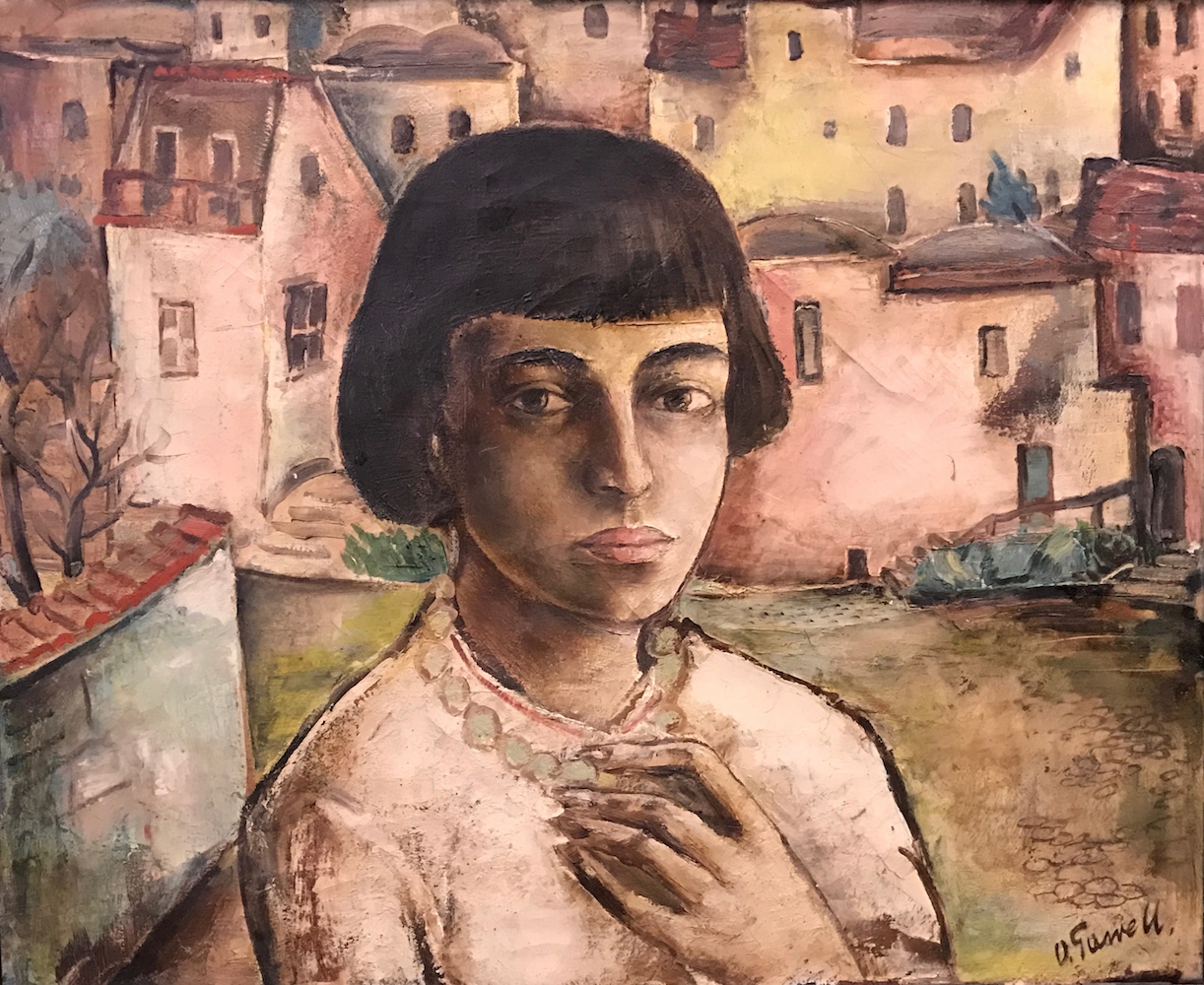 Oskar Gawell | Self-Portrait with Brush and Palette | MutualArt