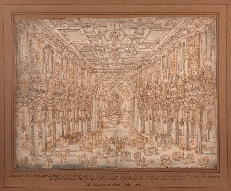 Giuseppe Galli Bibiena | Vue perspective de l'intérieur de la basilique ...